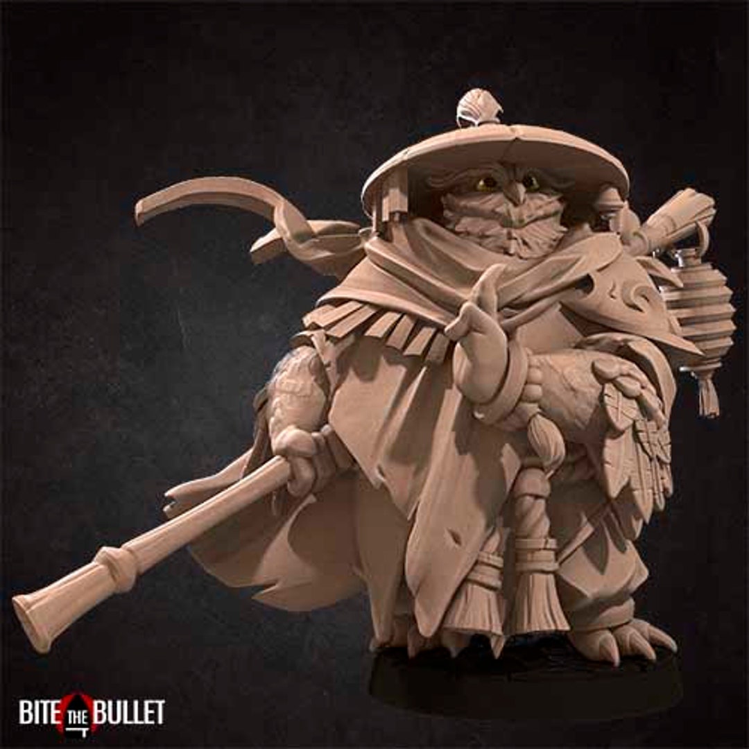 Owl Monk Owlfolk Heroes Collection 28mm 32mm Scale Options Primed 3D ...