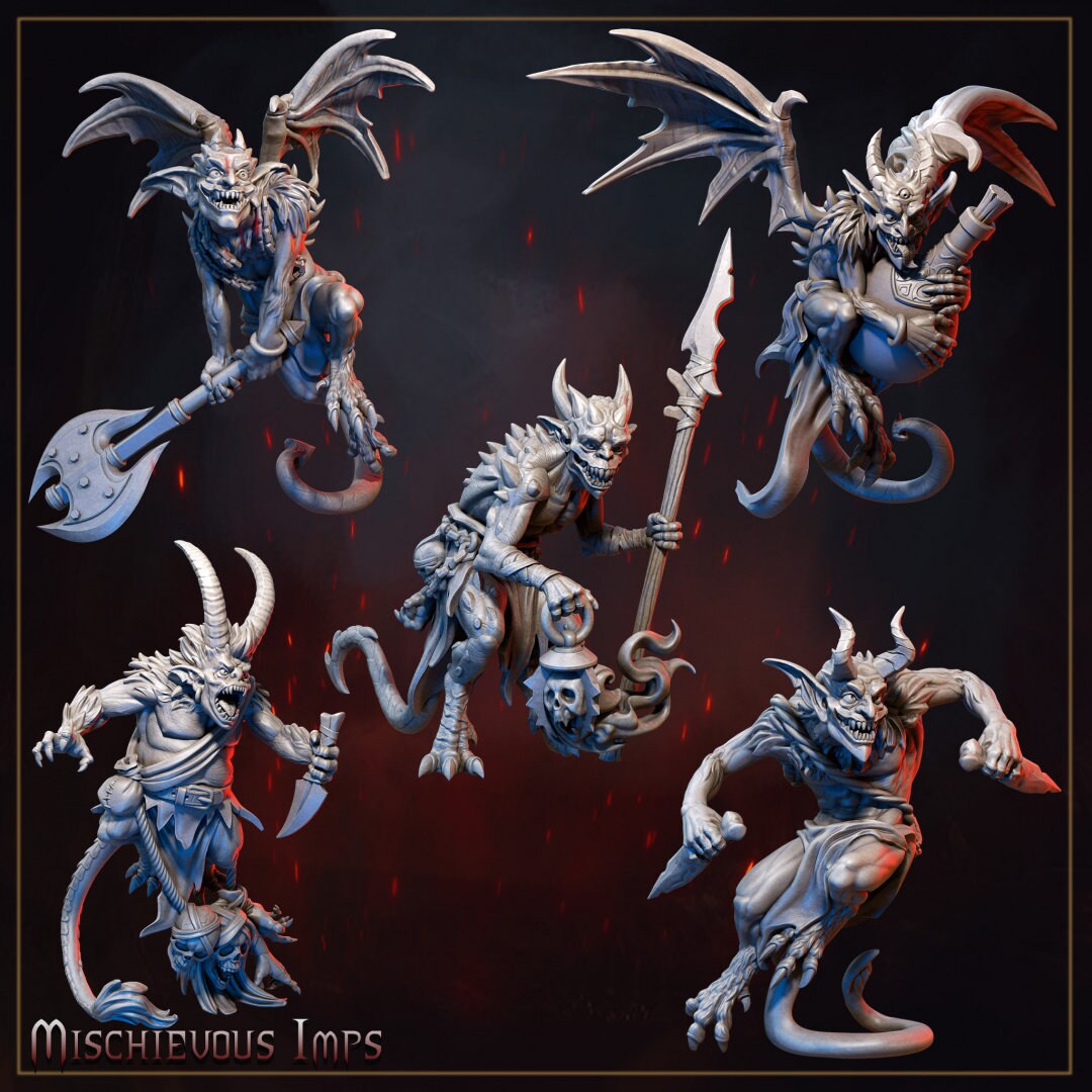 Mischievous Imps set of 5 Models Burning Chaos Collection Preprimed ...