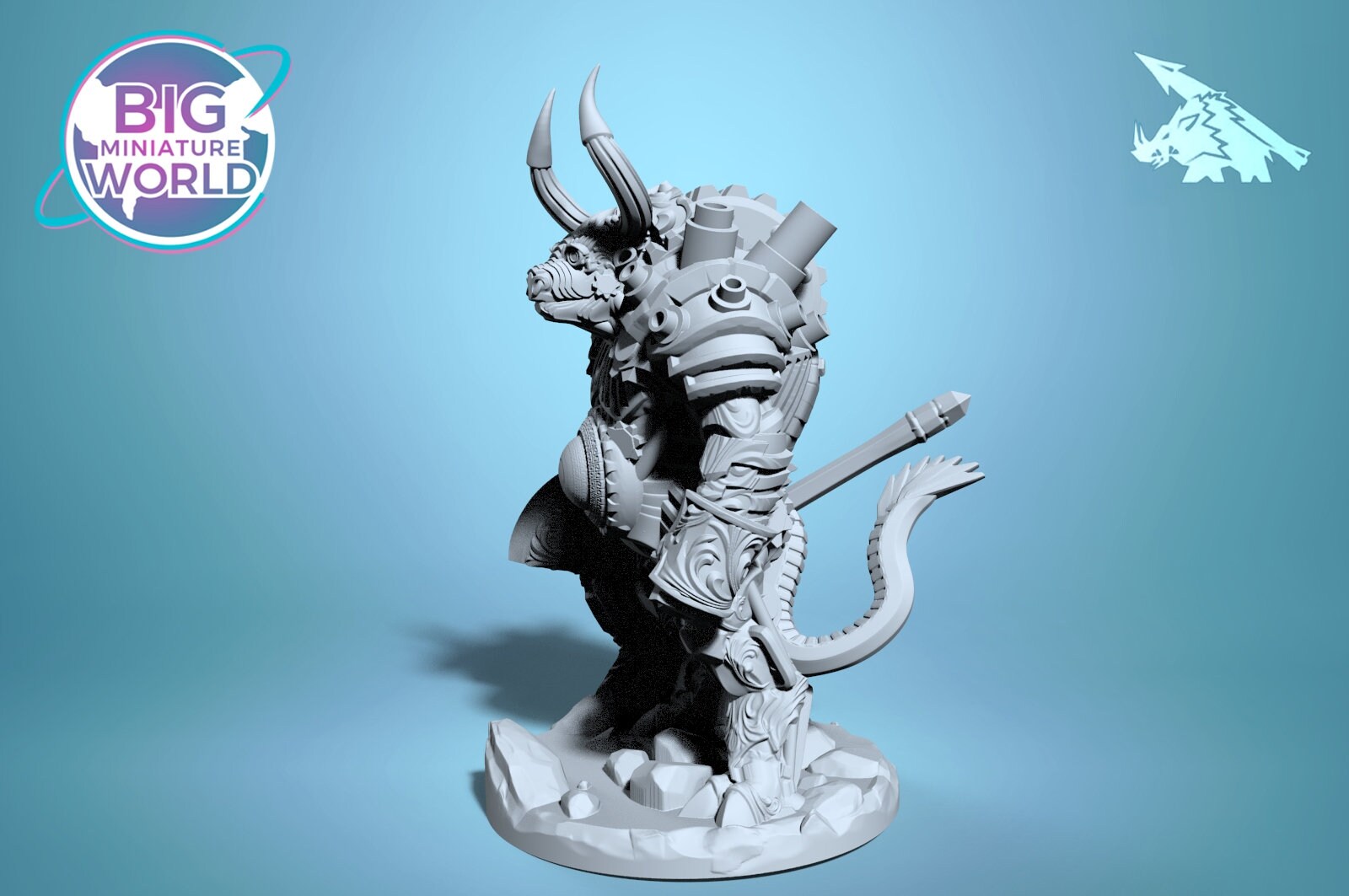 Clockwork Minotaur primed 3D Printed Miniature Model for | Etsy