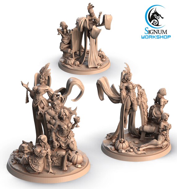 Three Seductive Vampires 3D Printed Miniature Resin Model by Signum ...