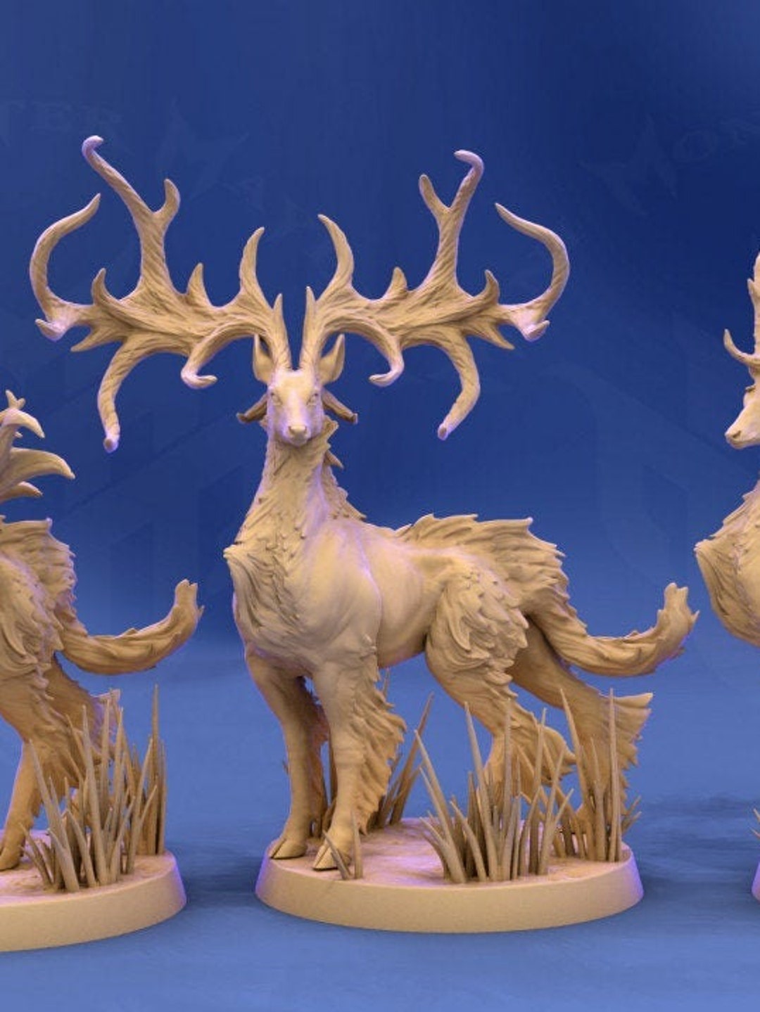 Majestic Stag 3D Printed Preprimed Miniature Model by Mini Monster ...