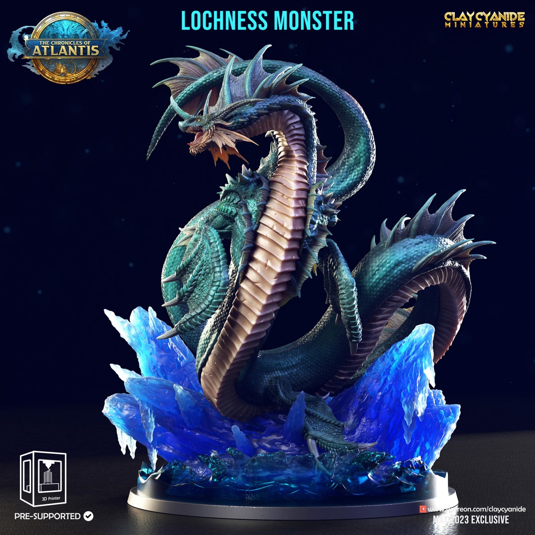 Loch Ness Monster Chronicles of Atlantis Collection Primed 3D Printed ...