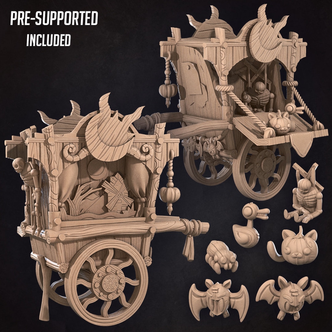 Puppet Theater Cart Terrain Set the Merchant Collection Preprimed 3D ...