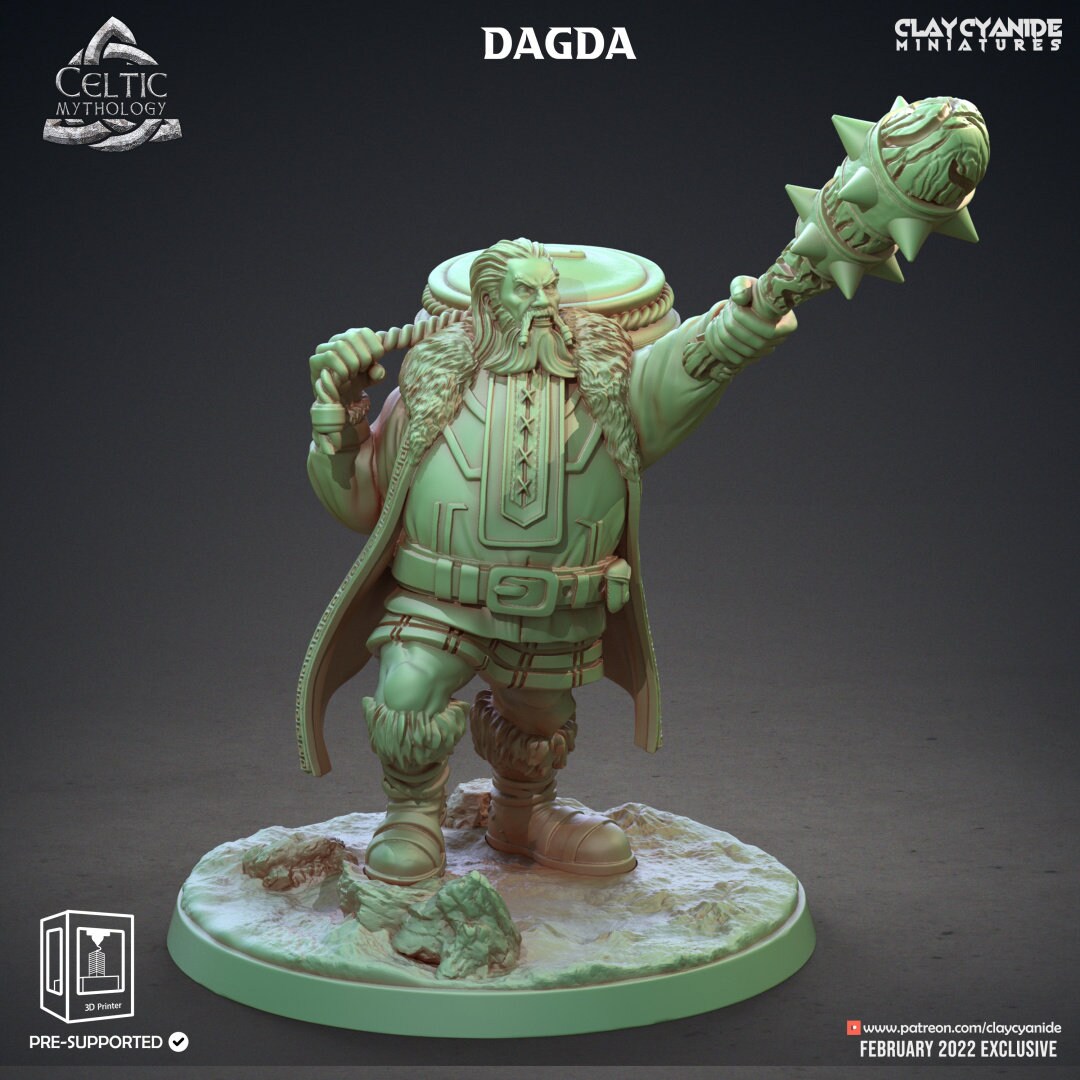 Dagda Primed 3D Printed Resin Model by Clay Cyanide Celtic Mythology - Etsy