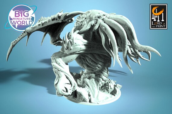 Cthulhu 3D Printed Preprimed Miniature Model by Lord of the | Etsy
