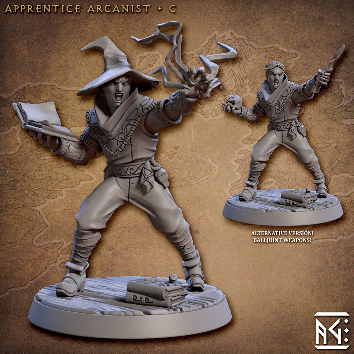 Apprentice Arcanists 6 Model Options Arcanist Guild 3D - Etsy