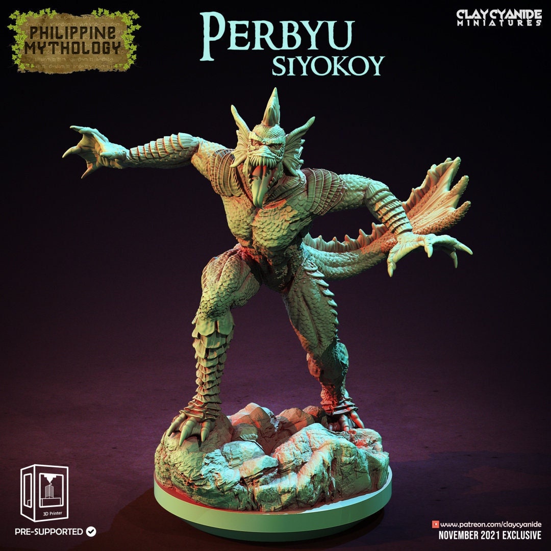 Siyokoy Primed 3D Printed Miniature Resin Model by Clay Cyanide ...