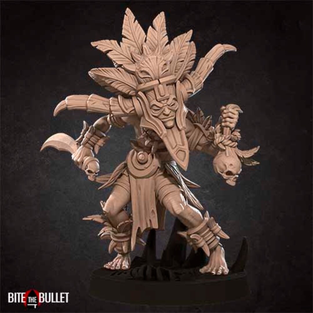 Witch Doctor Hero Bullet Hell Heroes 28mm 32mm Scale Options Primed 3D ...