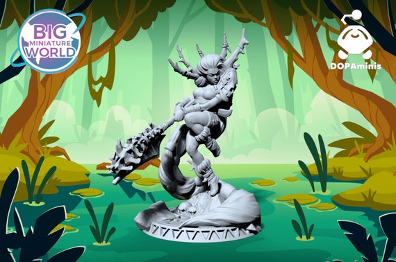 Druid in Training Dopaminis Woodland Tribes 3D Printed Miniature 28mm ...