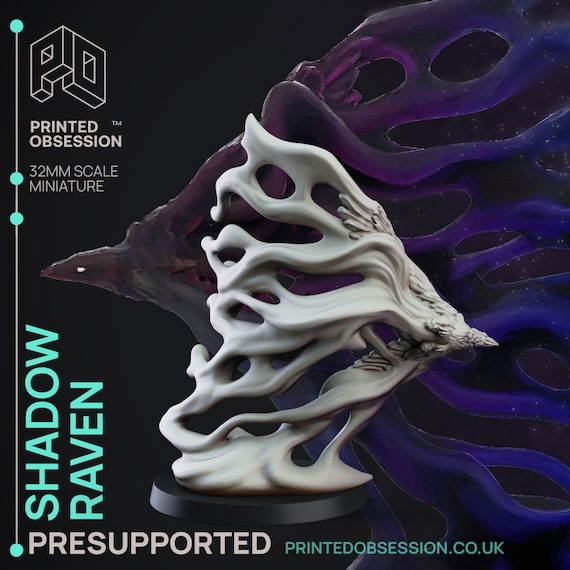 Shadow Raven Preprimed 3D Printed Miniature Resin Model by | Etsy