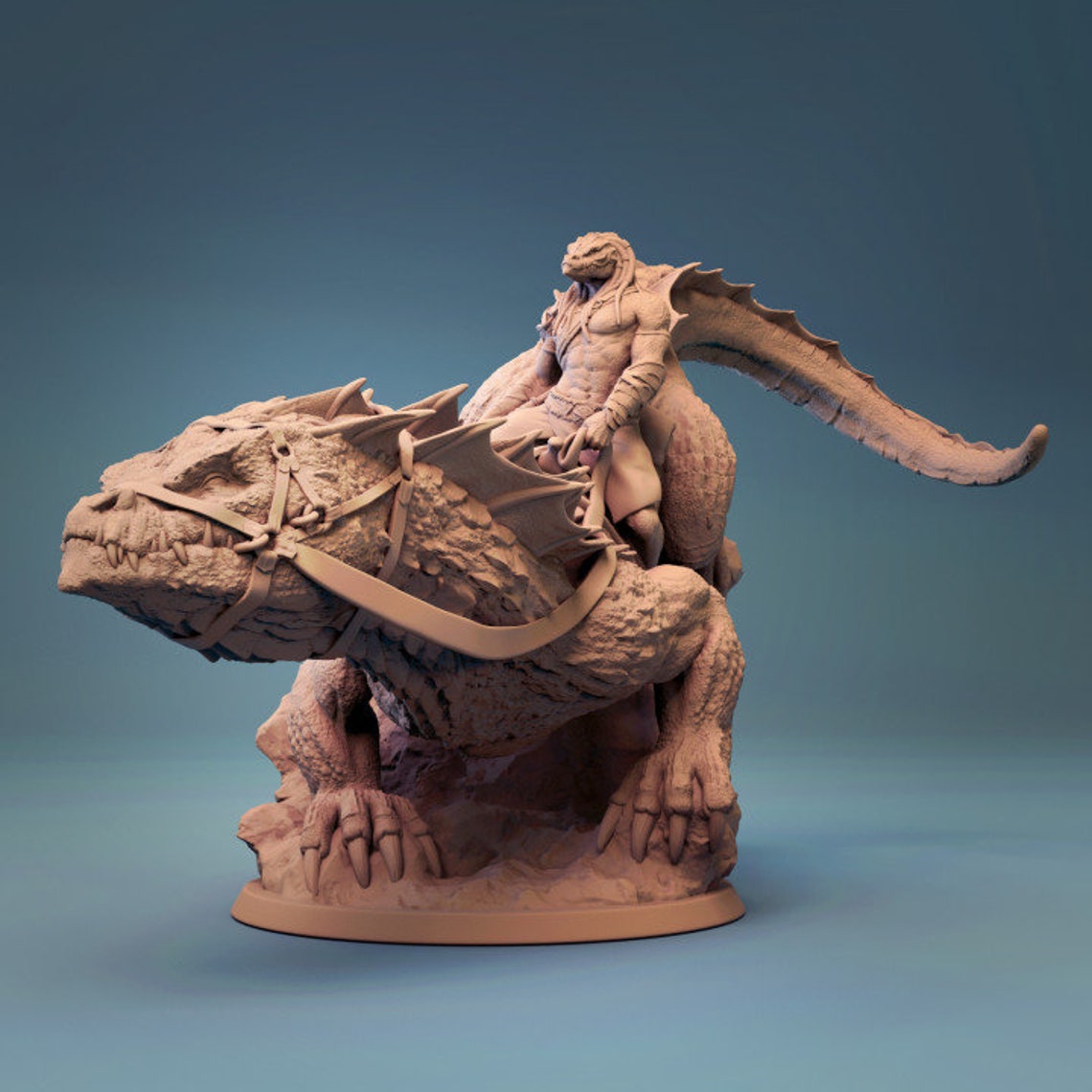 Giant Lizard mounted 3D Printed Preprimed Miniature Model - Etsy