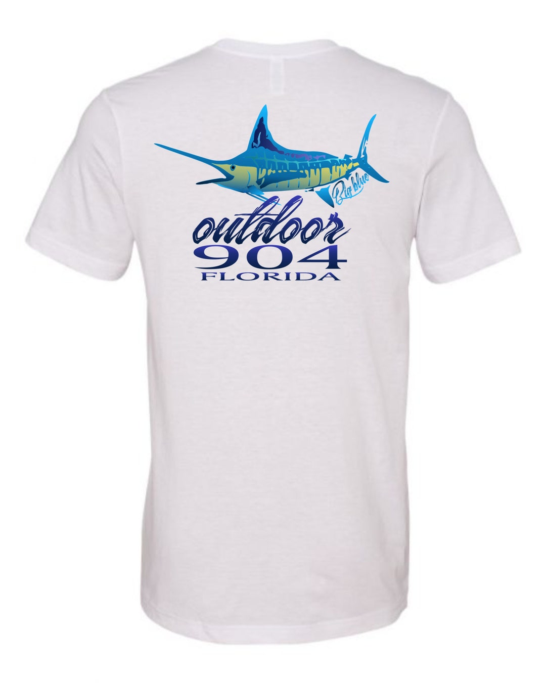 Blue Marlin Fish Cotton/Poly Blend Unisex Short or Long Sleeve T-Shirt ...