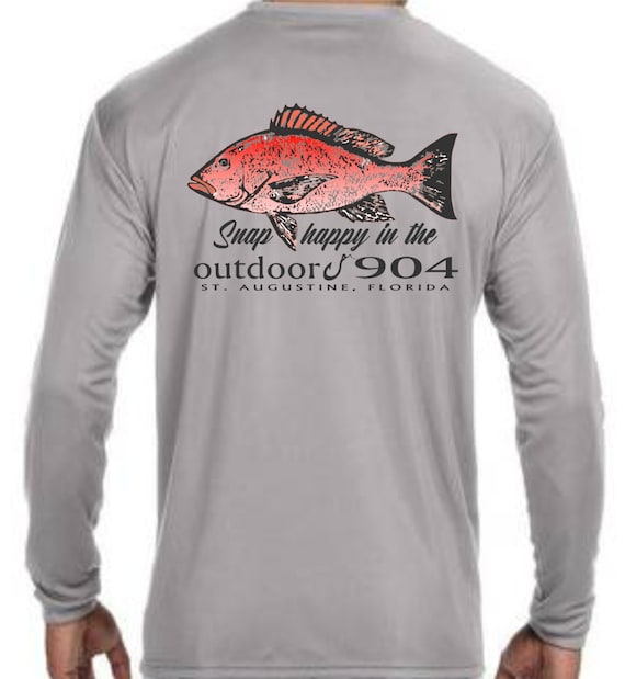 Red Snapper Fish Long Sleeve Performance Shirt Outdoor904 | Etsy