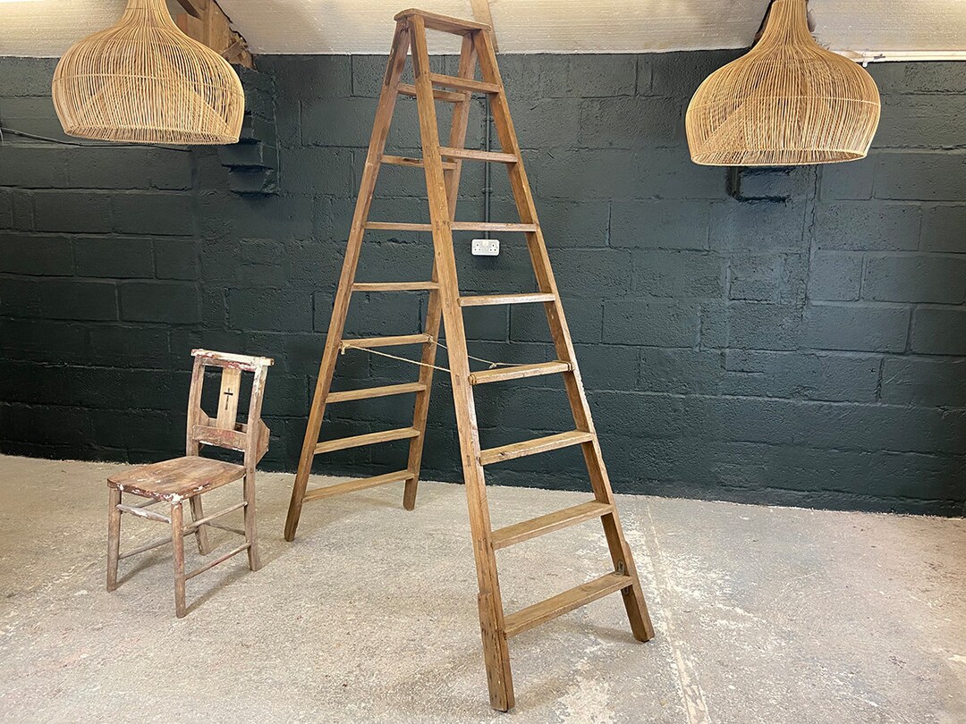 Large French Antique Double Ladder, Circa Early 20th Century. Shelving ...