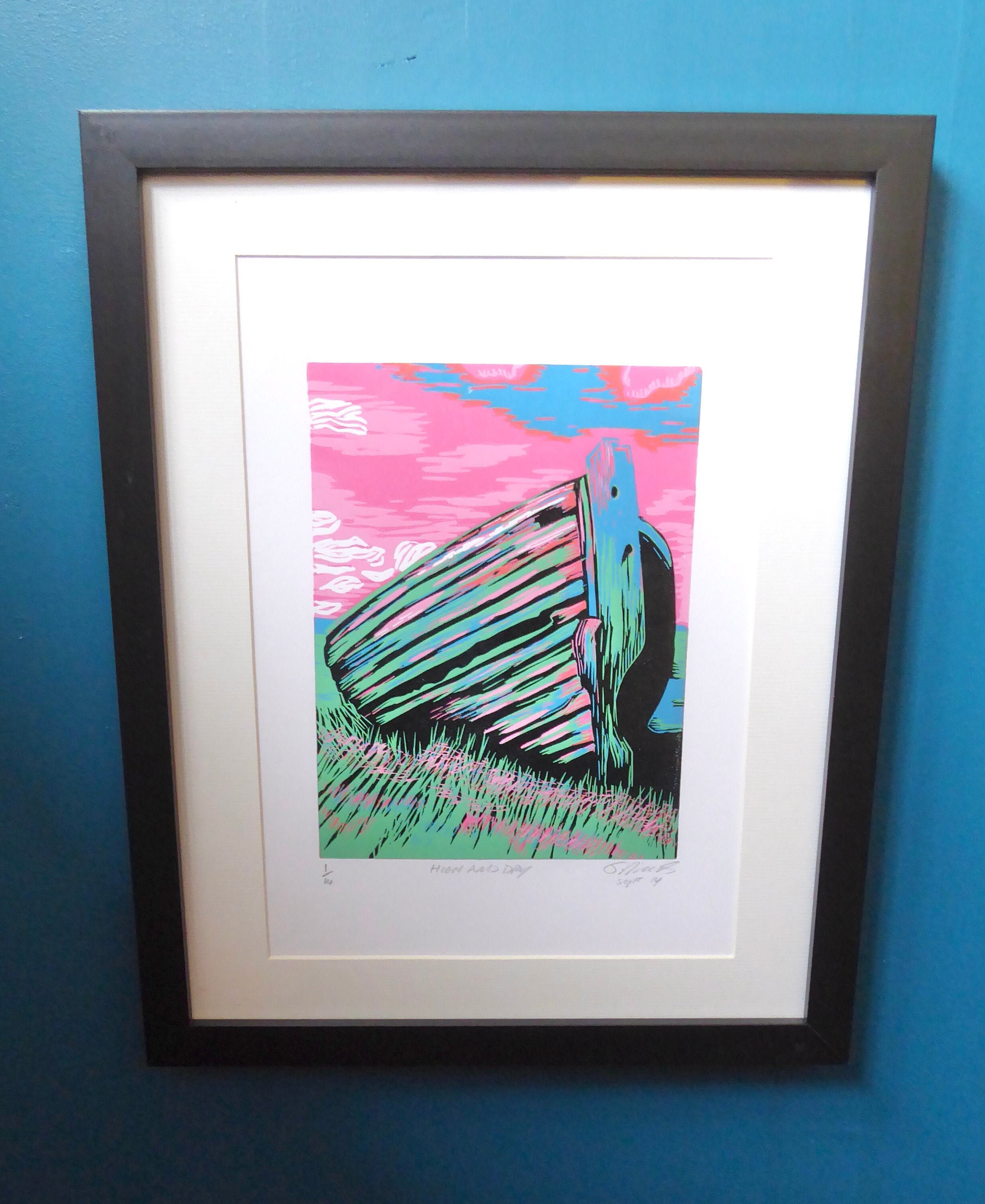 High and Dry. Original Reduction Lino Print. Edition of 14. - Etsy