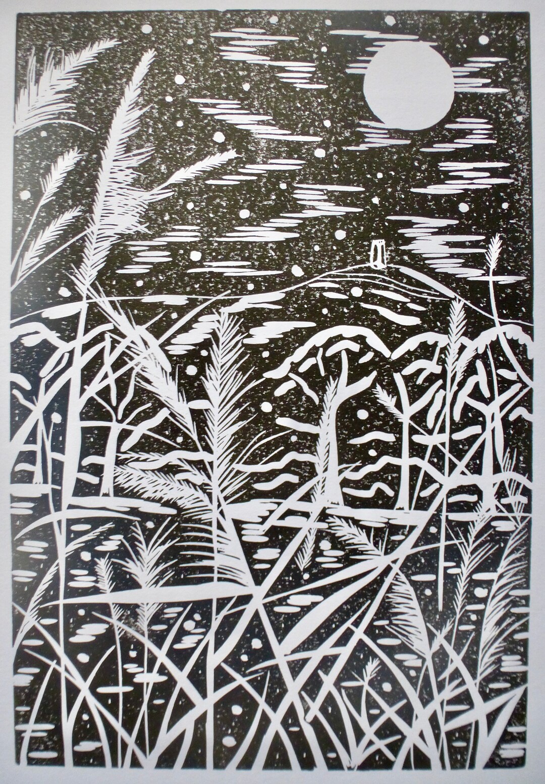 Avalon Snow. Original Lino Print. Bronze Edition of 5. Hand Printed - Etsy