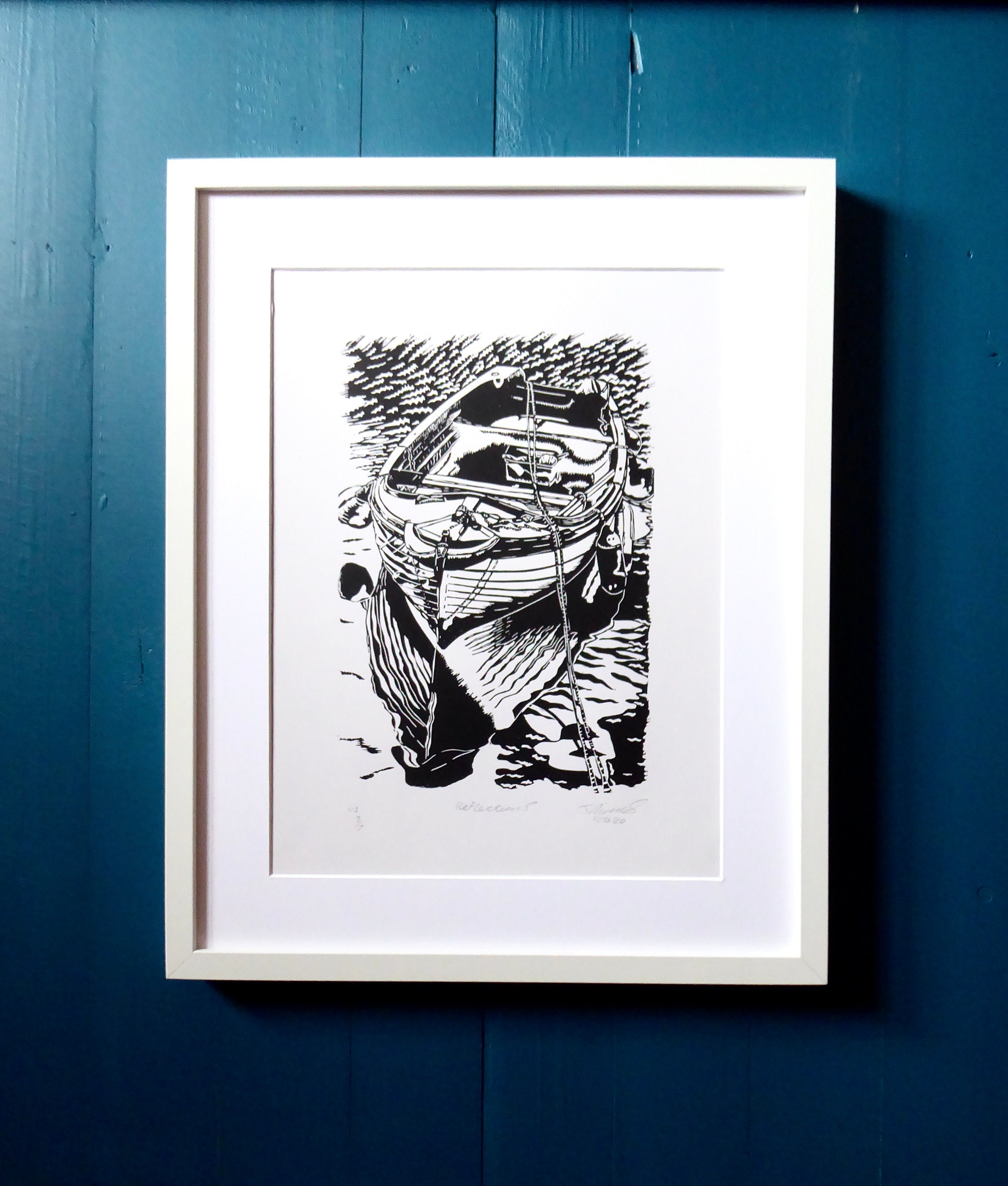 Reflections. Original Lino Print. Version 1 Edition of 7. Hand Printed ...