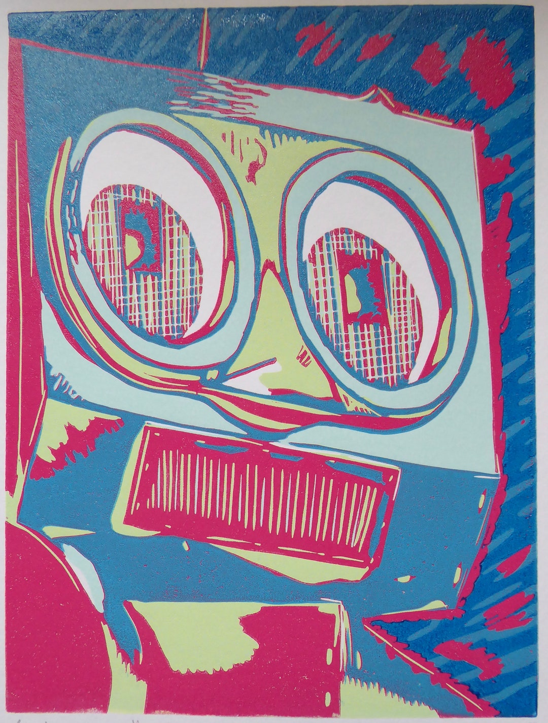 The Telephone ! Original Lino Reduction Print. Edition of 20. Hand ...