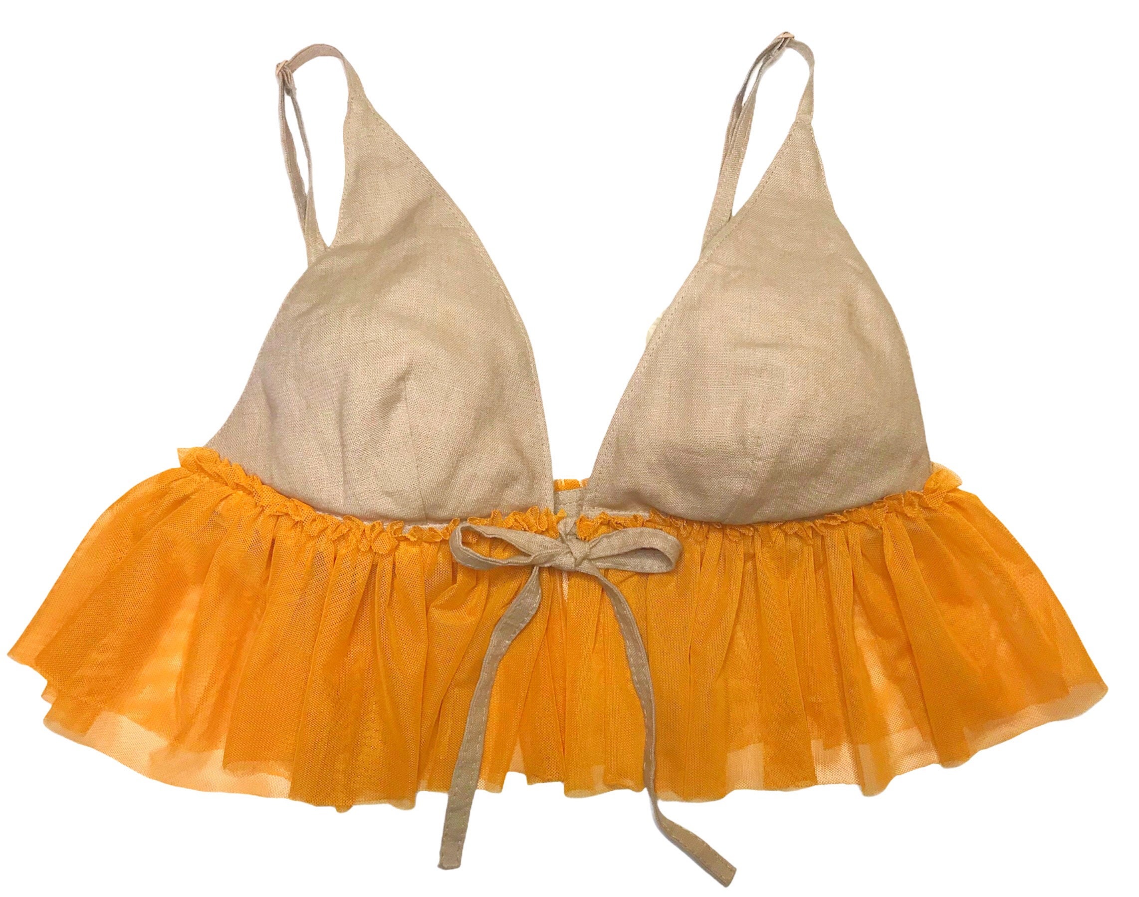 SUN CUSTOM ORDER boho style linen bra, linen bralette tie front, linen ...