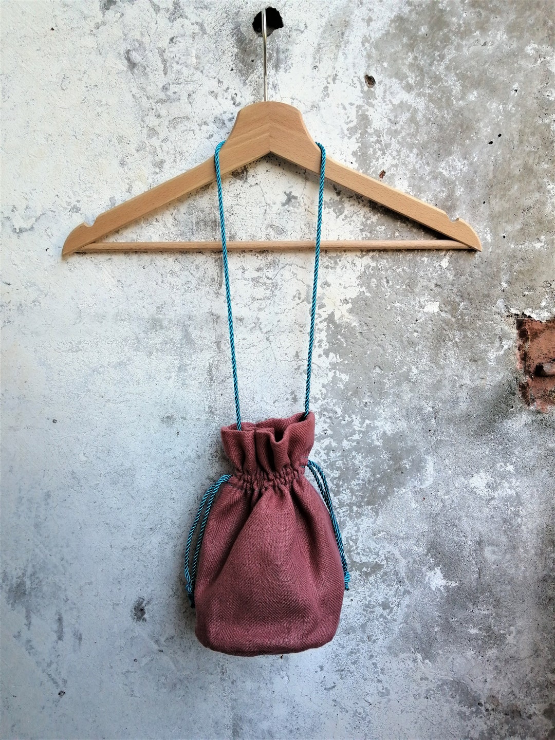 Linen Mini Bucket Bag, Linen Clutch Bag, Shoulder Handbag - Etsy
