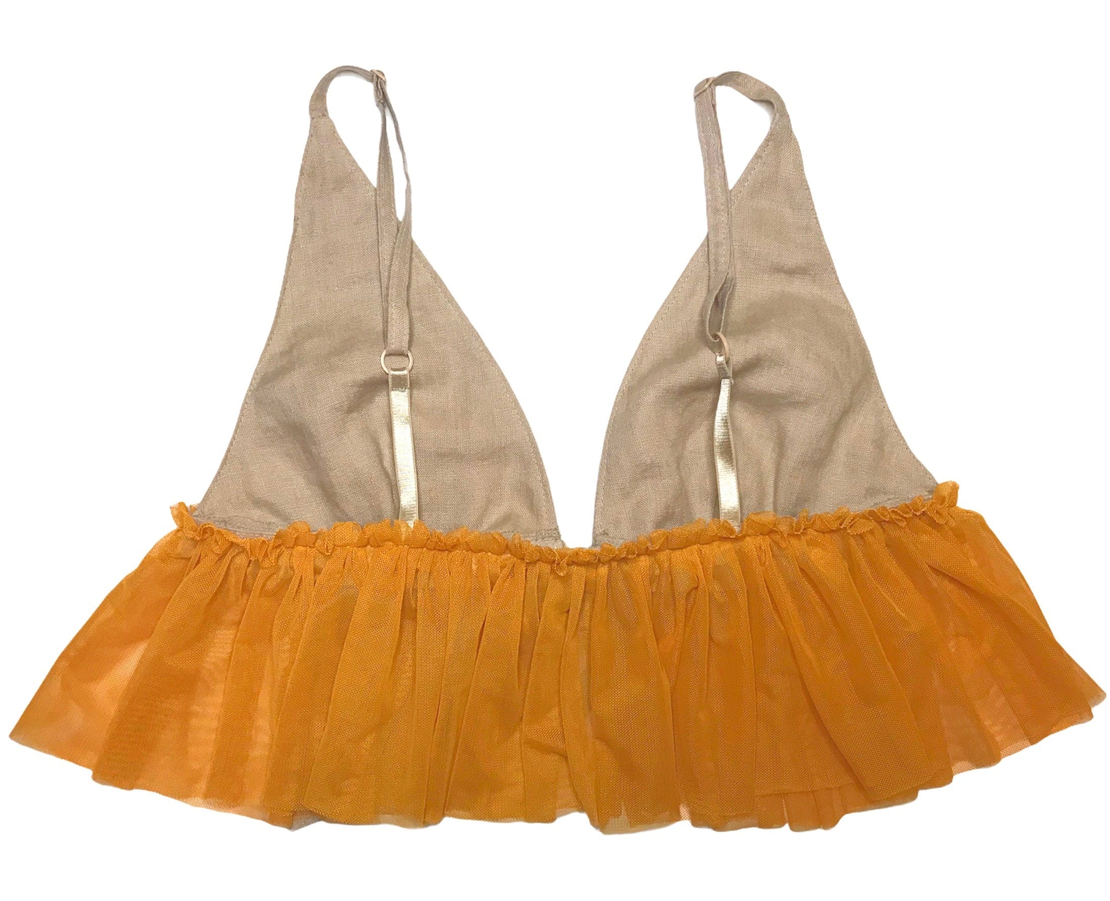 SUN CUSTOM ORDER boho style linen bra, linen bralette tie front, linen ...