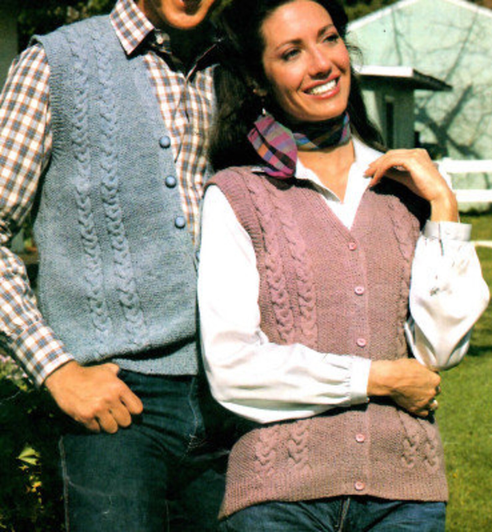 Unisex Waistcoat Mens Womens V Neck Cable 4 Ply Knitting Pattern PDF 32 ...