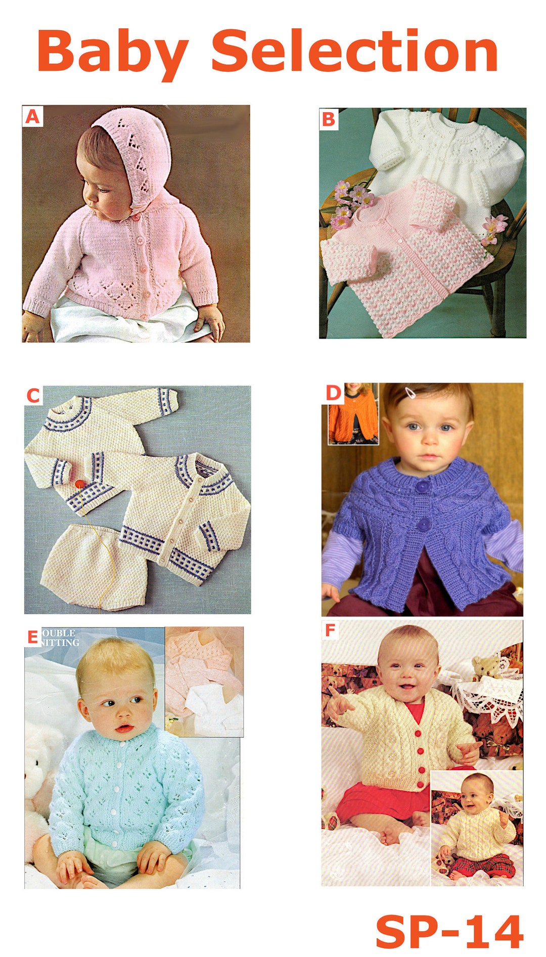 Vintage Baby Knitting Pattern Bundle, Babies Sweater, Cardigan, Coat ...