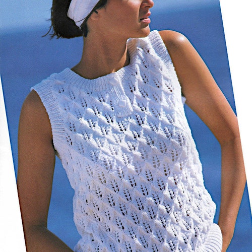 Women's Summer Round Neck Lacy Sleeveless Top Double Knit - Etsy