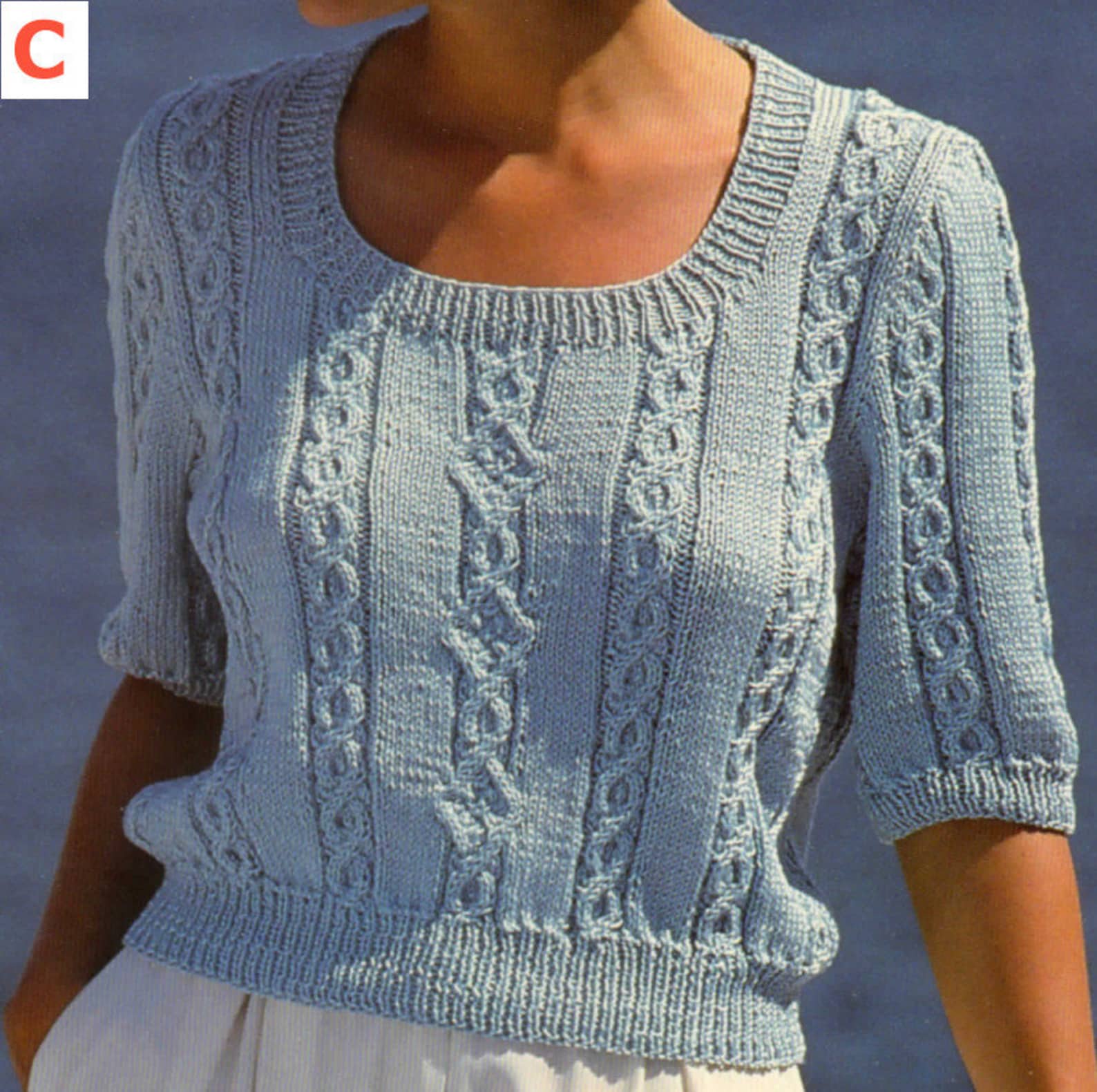 Womens Tops Knitting Pattern 6 Short Sleeve Sleeveless Etsy Uk