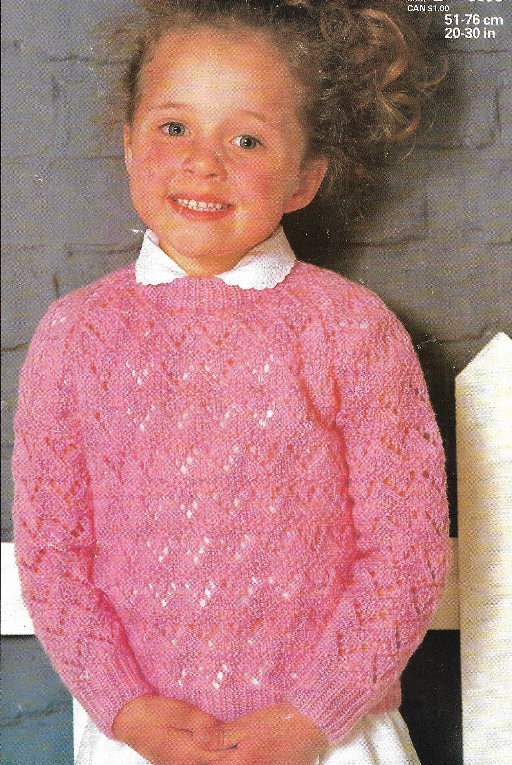 Girl's Lacy Crew Neck Sweater Jumper DK Knitting Pattern PDF 20-30 ...