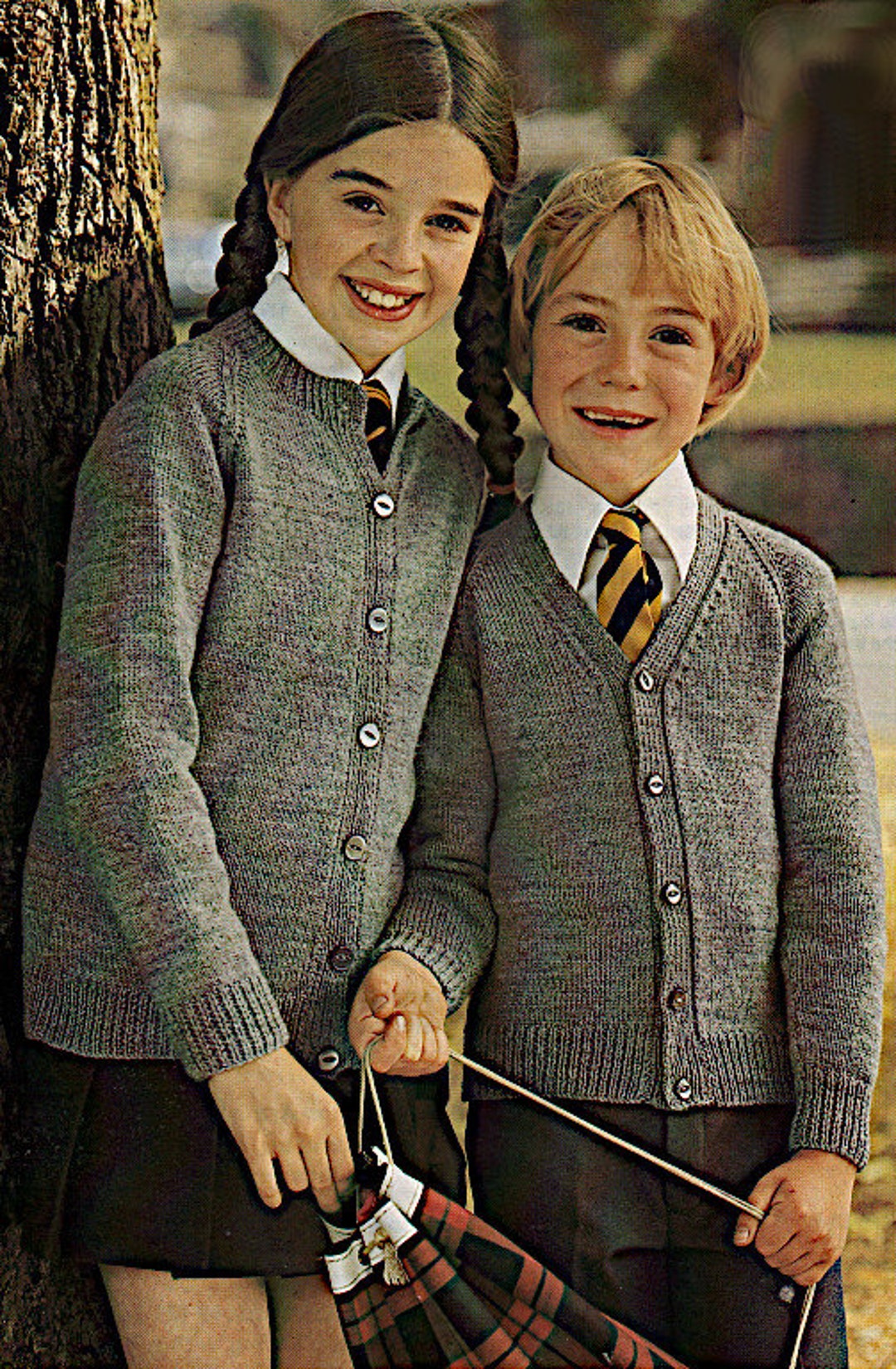 Children's Cardigans Button-through and V Neck in 4 Ply Knitting ...