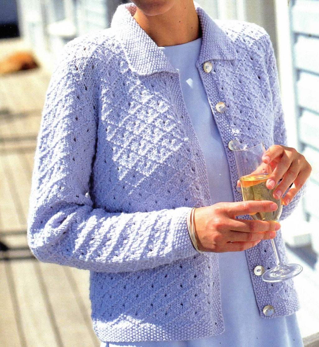 Ladies Button up Cardigan With Collar Long Sleeve Cardigan Knitting ...