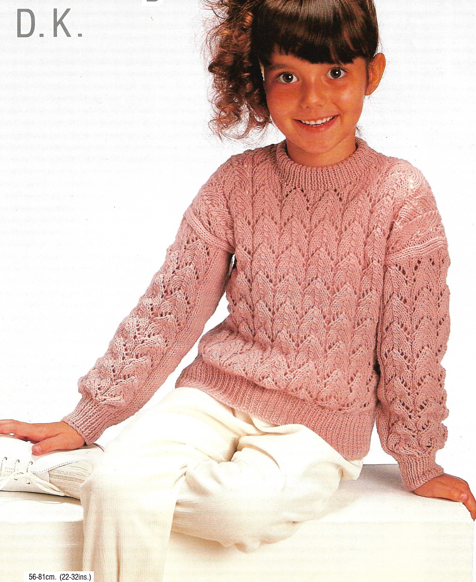 DK Lacy Crew Neck Sweater Jumper for Girls Knitting Pattern PDF 22-32 ...