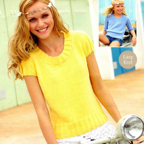 Knitting Pattern PDF Womens Short Sleeved Summer Top 32 40 - Etsy UK