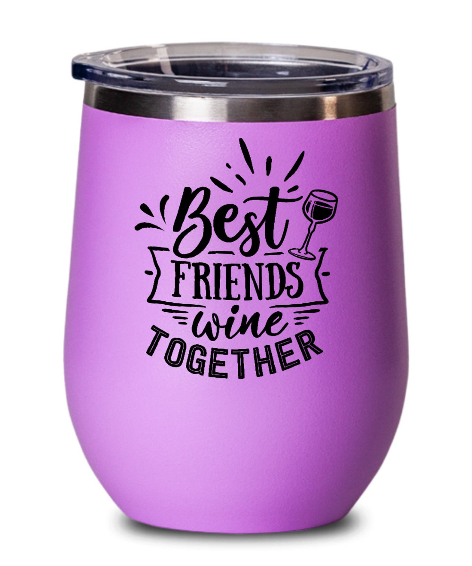 Best Friends Wine Together 12 Oz Stemless Wine Glass, Gift for Bestie ...
