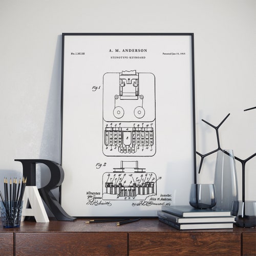 Court Reporter Stenotype Patent Print Stenotype Patent Art - Etsy