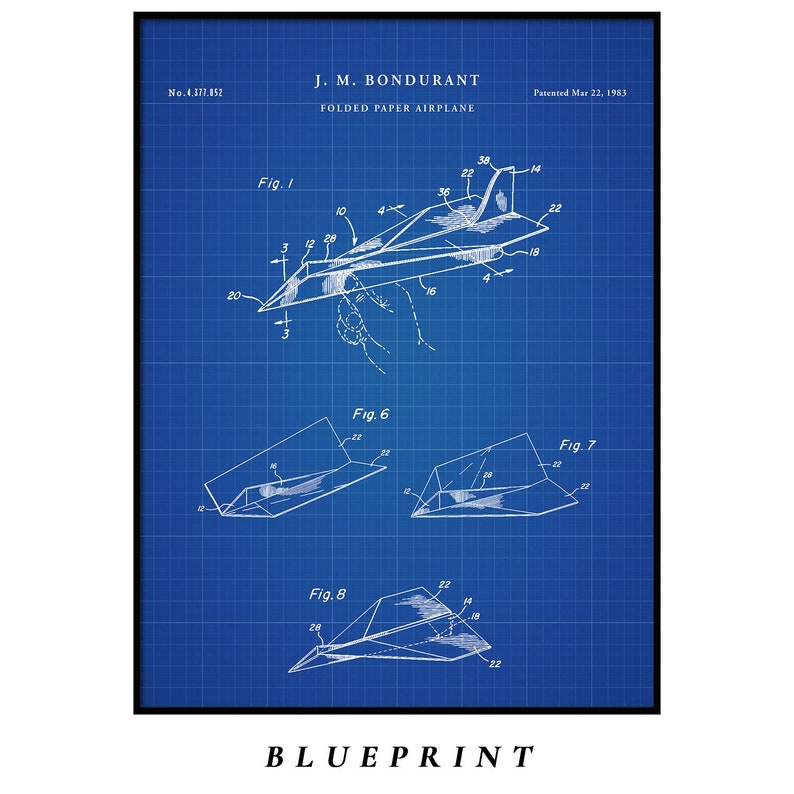 Paper Airplane Paper Plane Poster Folded Airplane Folded - Etsy