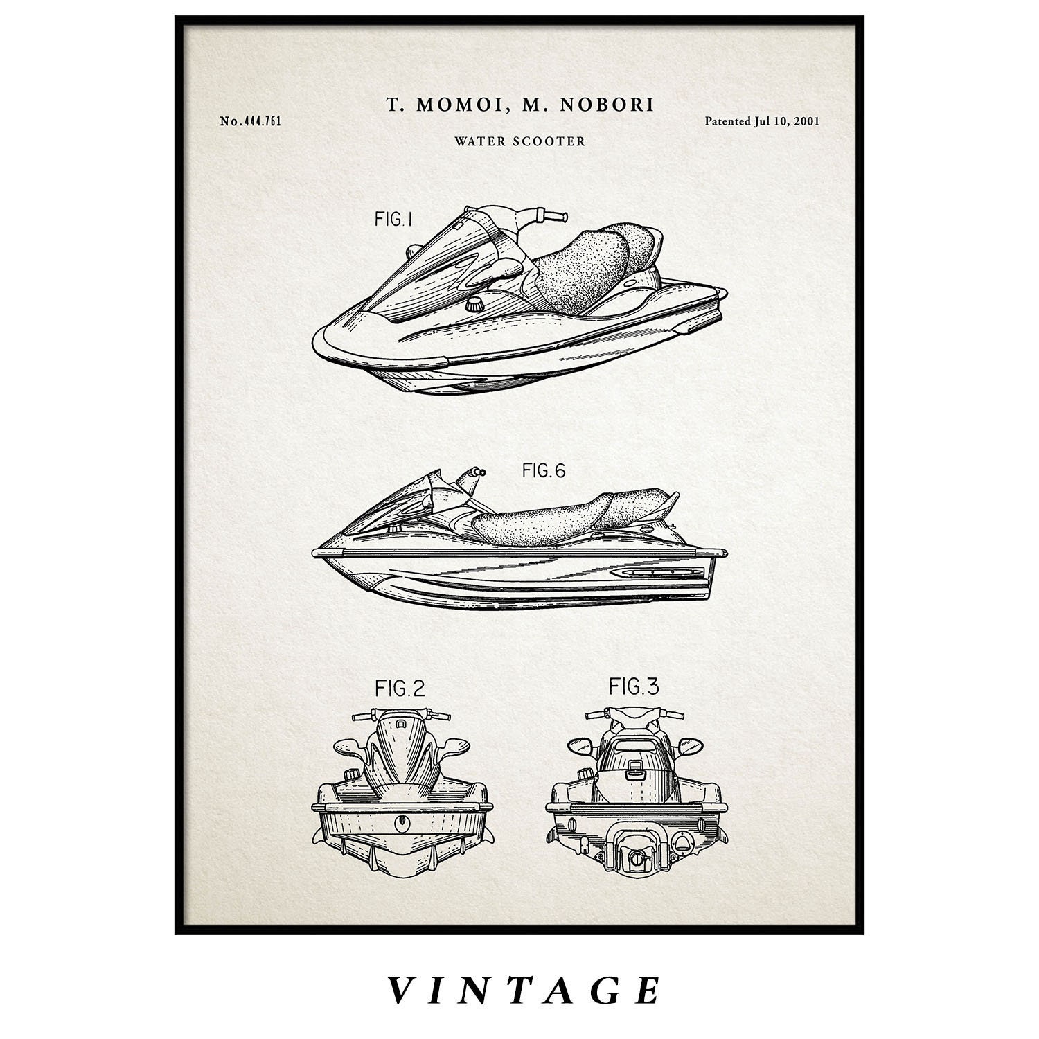 Jet Ski Patent Print Poster Print Blueprint Jet Ski Design | Etsy