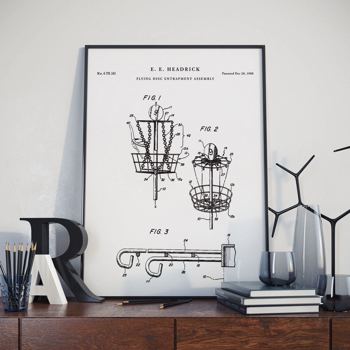 Disc Golf Poster Disc Golf Basket Patent Print Frisbee - Etsy