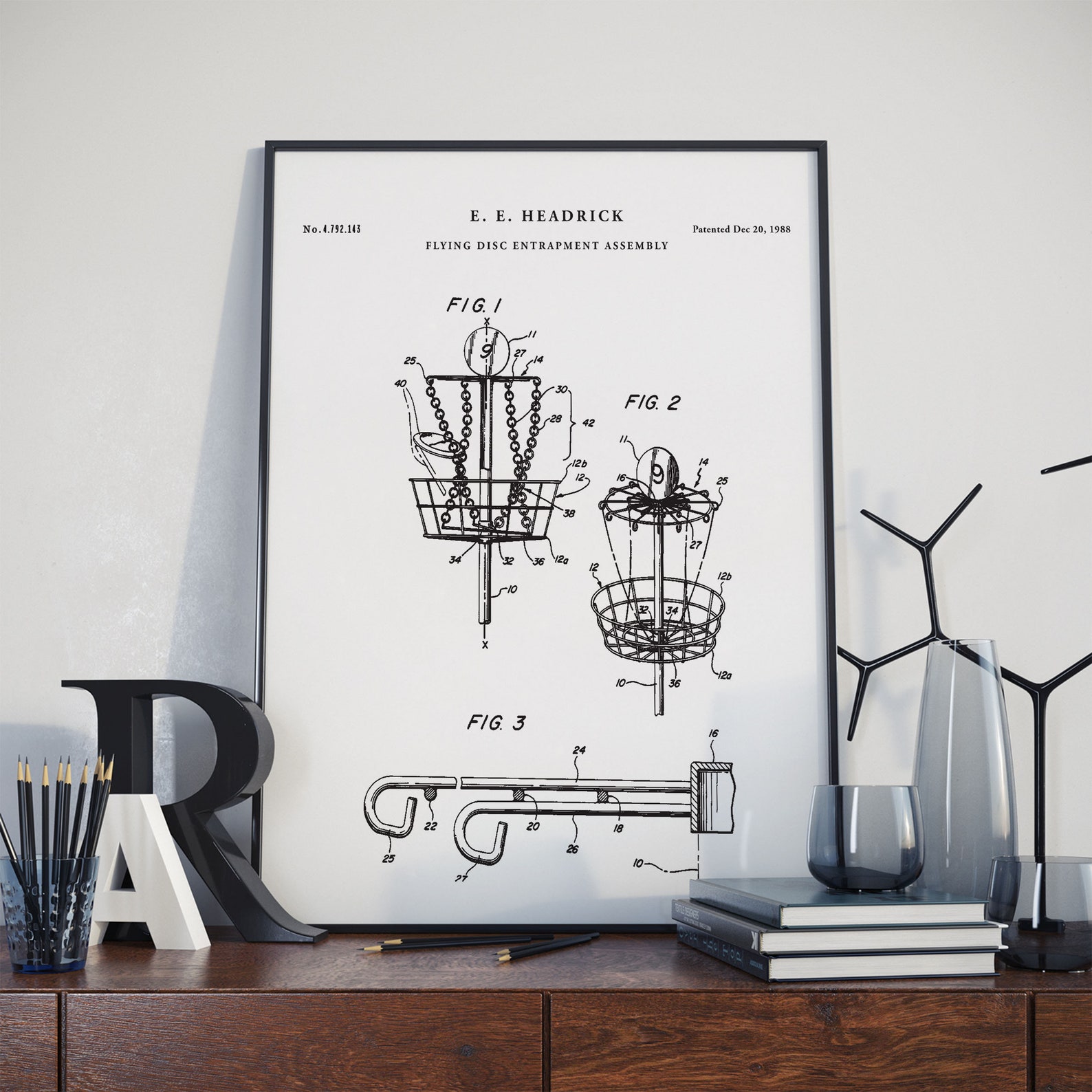 Disc Golf Poster Disc Golf Basket Patent Print Frisbee - Etsy