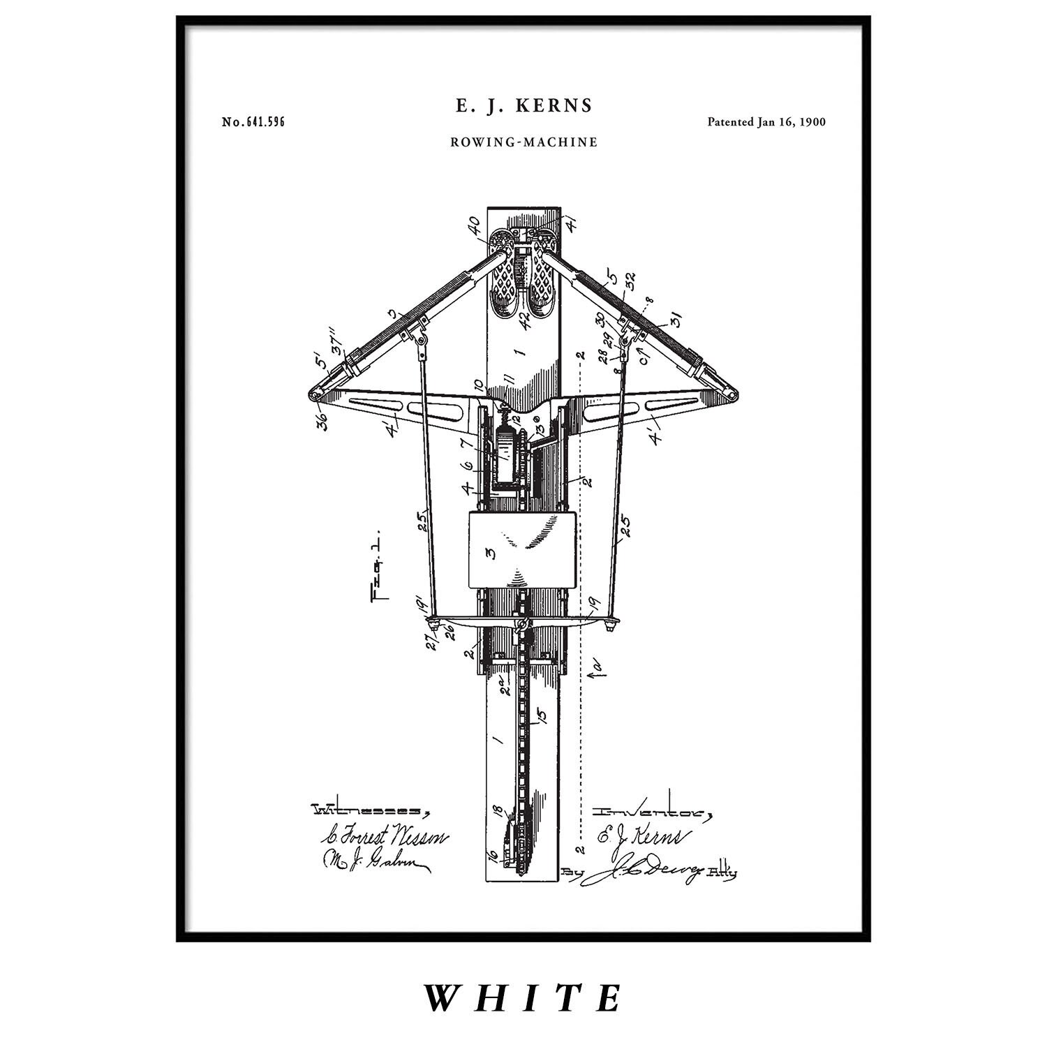 Patent Poster Rowing Machine Poster Patent Print Crew - Etsy
