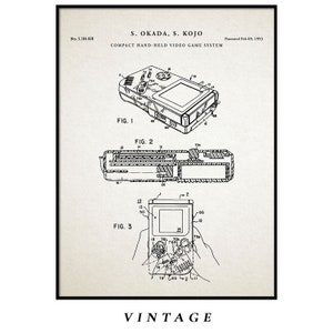 Game Boy Patent Print, Nintendo Blueprint Art, PH517 #m - Etsy