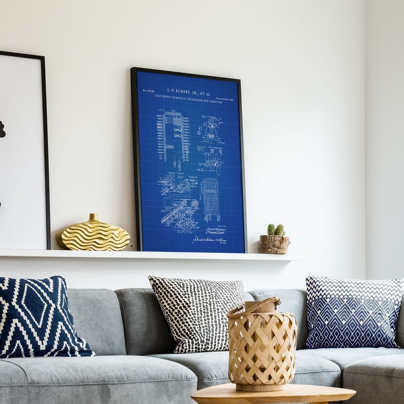 ENIAC First Programmable Computer Patent Print Art 1947 - Etsy