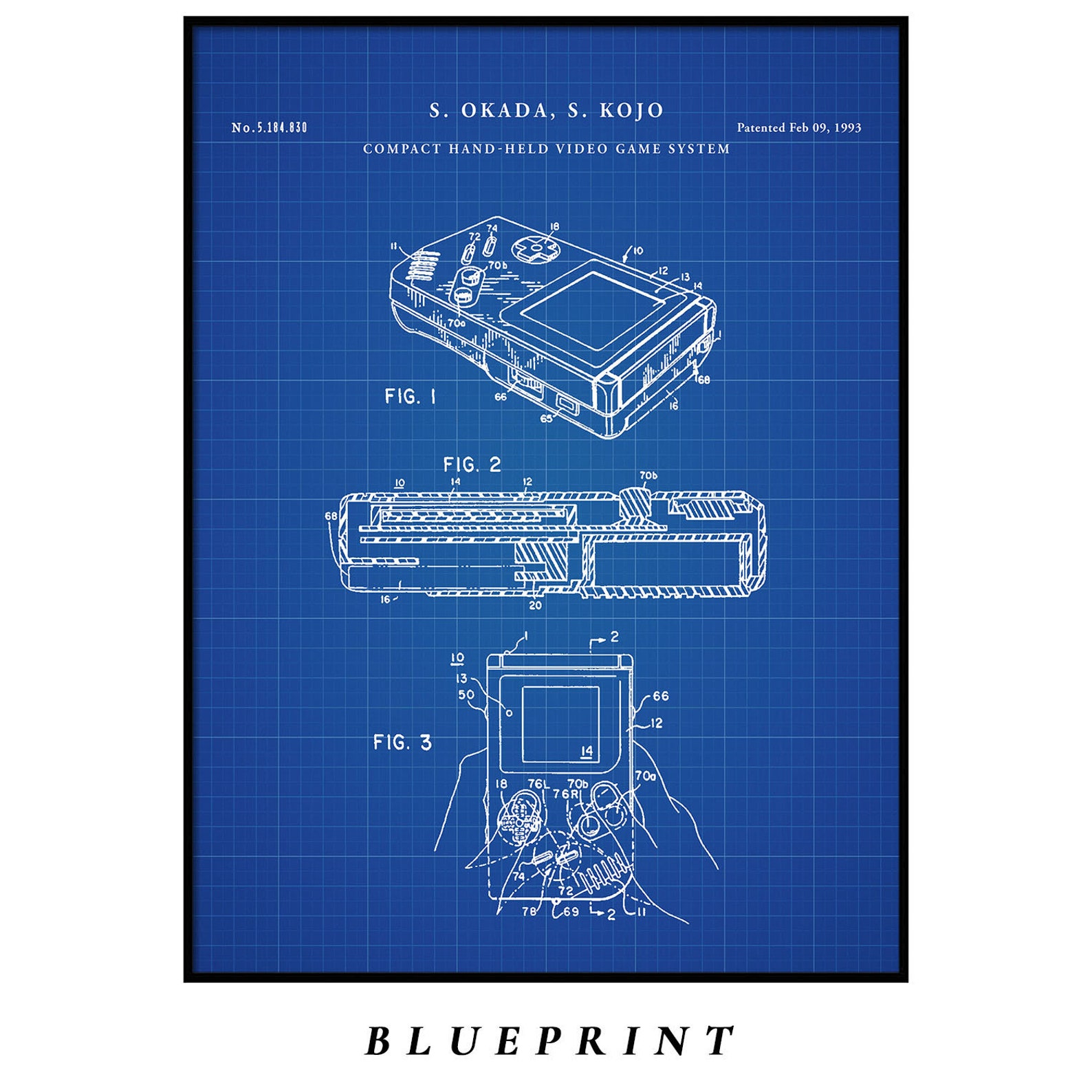 Game Boy Nintendo Wall Art Print Patent Art Patent Poster | Etsy