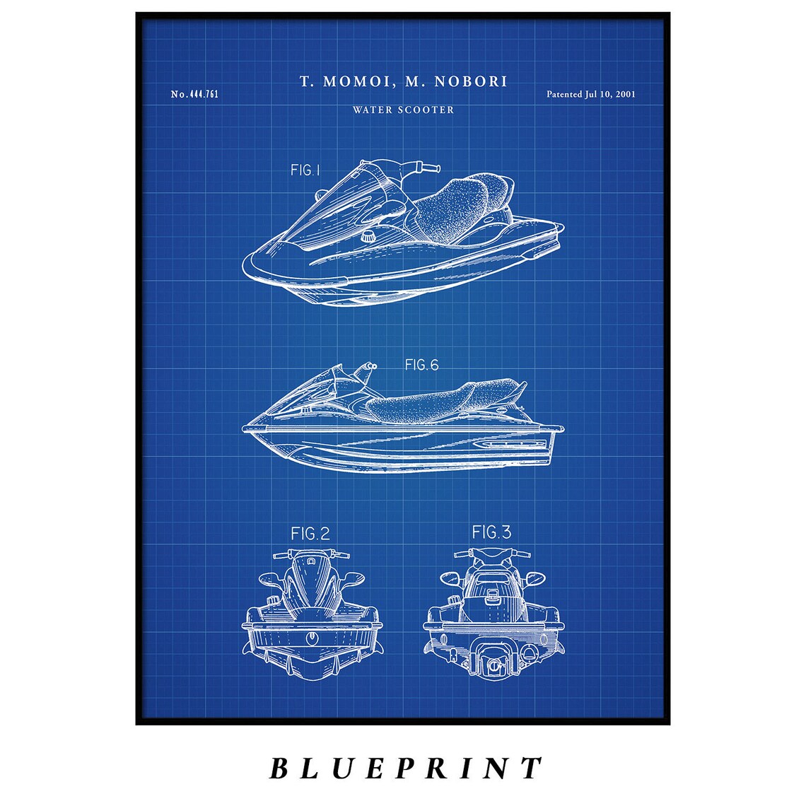Jet Ski Patent Print Poster Print Blueprint Jet Ski Design | Etsy