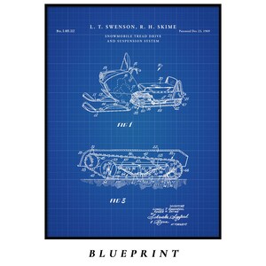 Snowmobile Patent 1969, Patent Print, Wall Decor, Ski Lodge Decor ...
