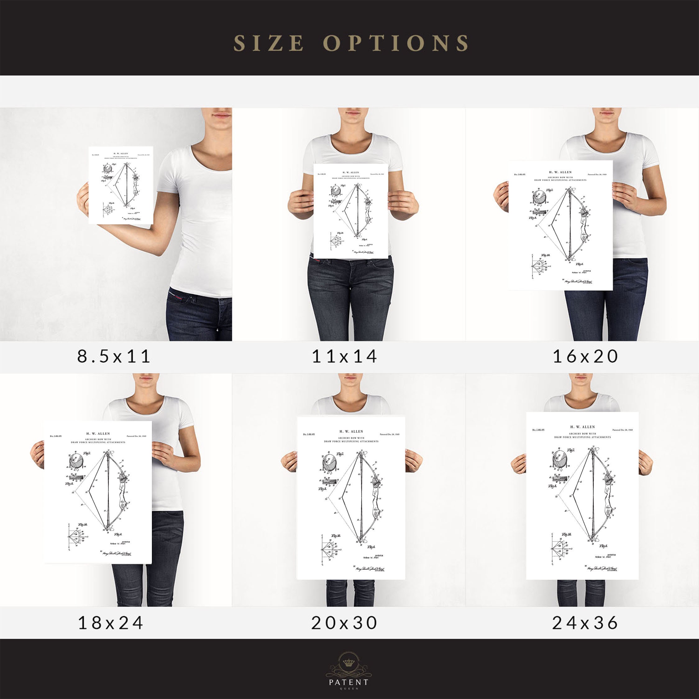 Archery Patent Poster Bow and Arrow Archery Art Archery | Etsy