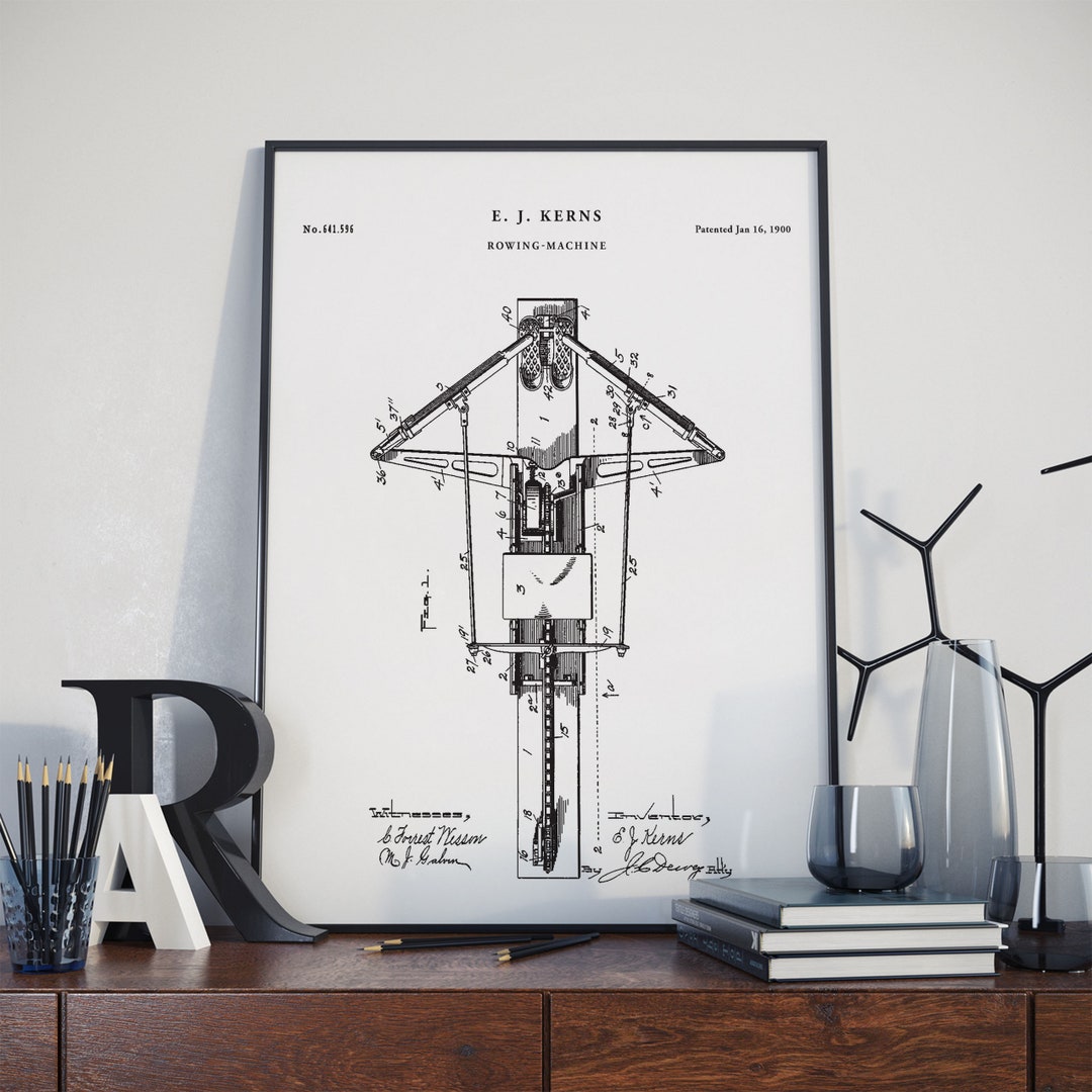Patent Poster, Rowing Machine Poster, Patent Print, Crew Training ...