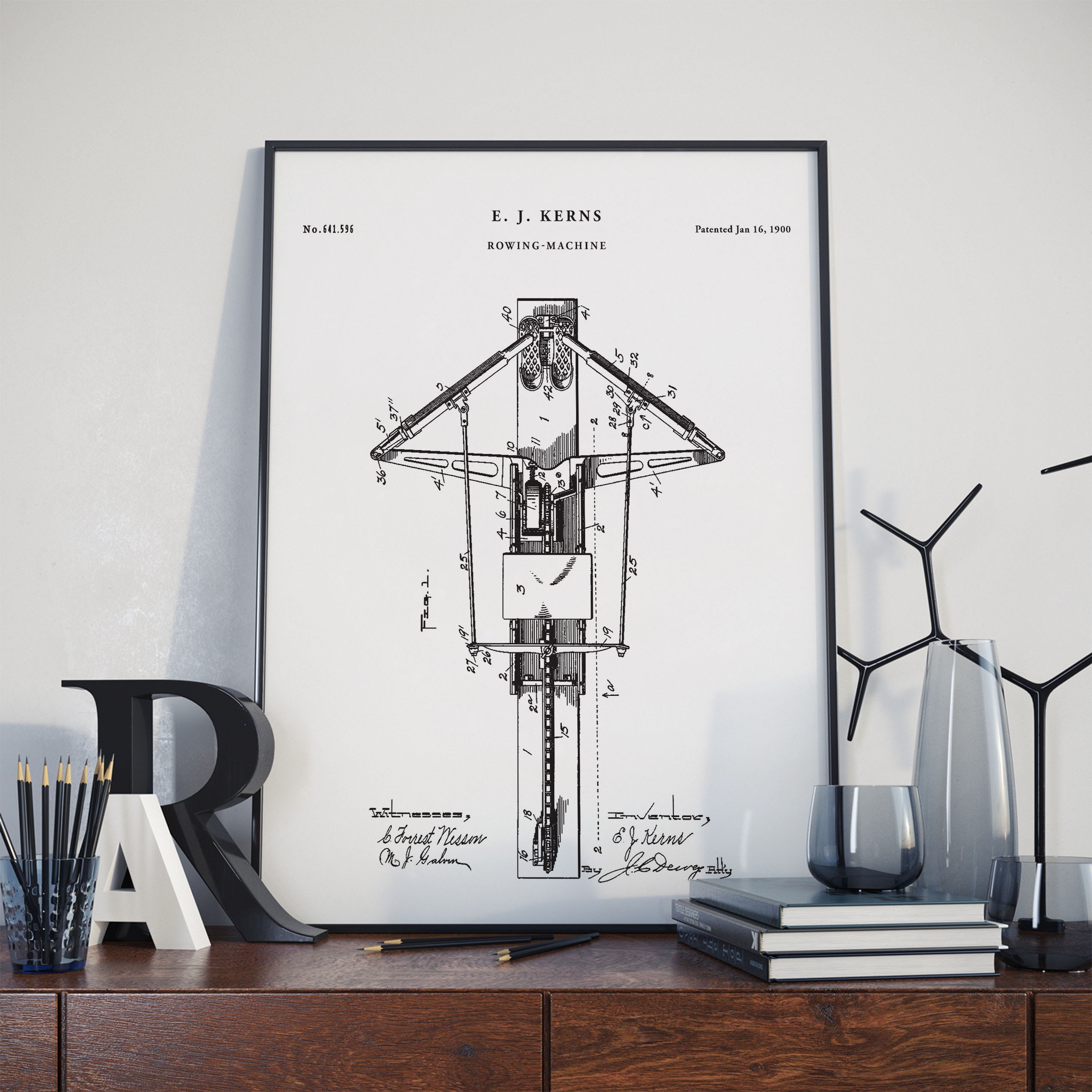 Patent Poster Rowing Machine Poster Patent Print Crew - Etsy