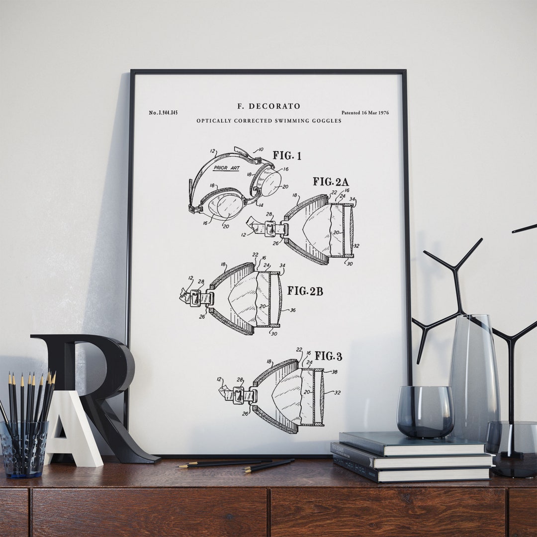 Swimming Goggles Poster, Swimming Wall Art, Swimming Gifts, Wall Prints ...